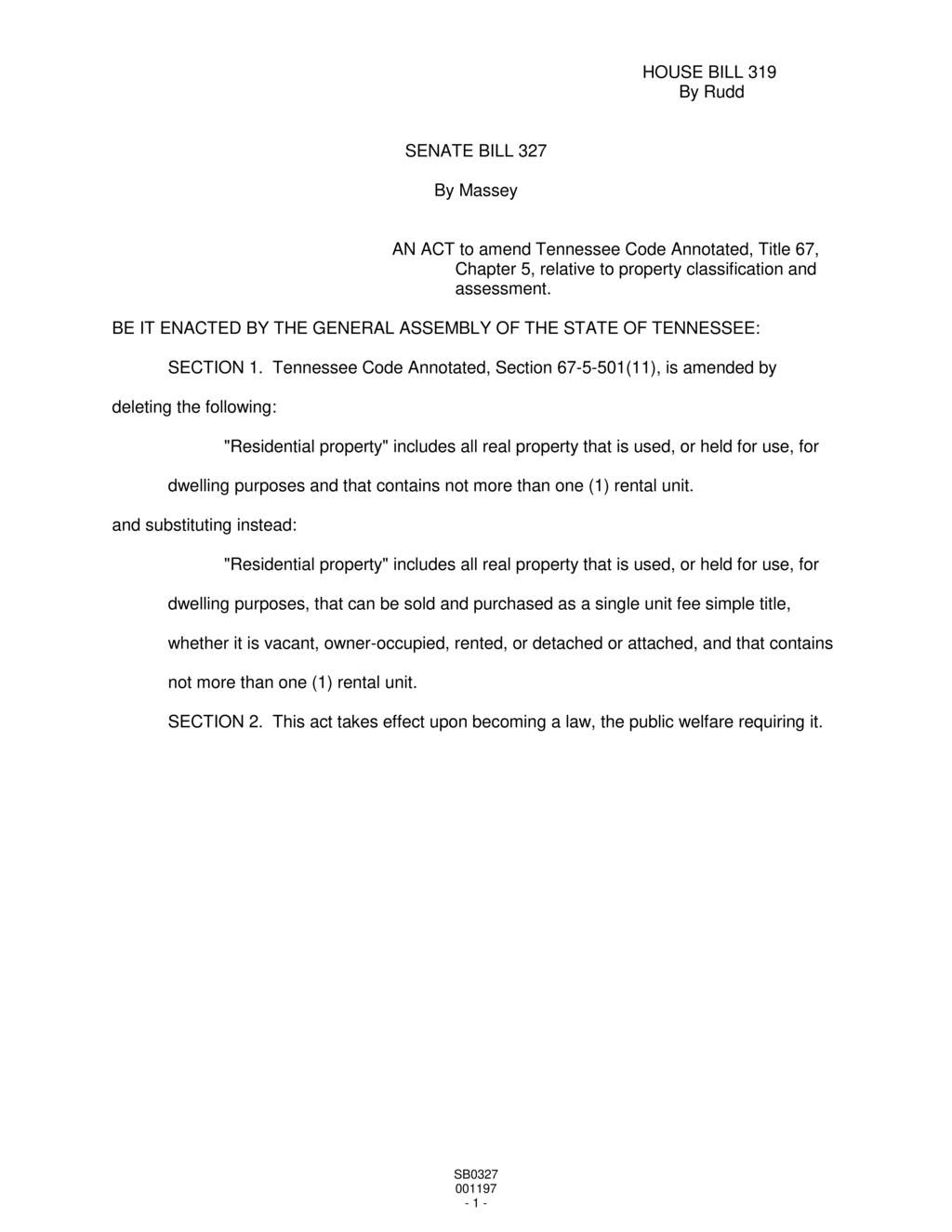CitizenPortal.ai - Tennessee General Assembly amends property ...