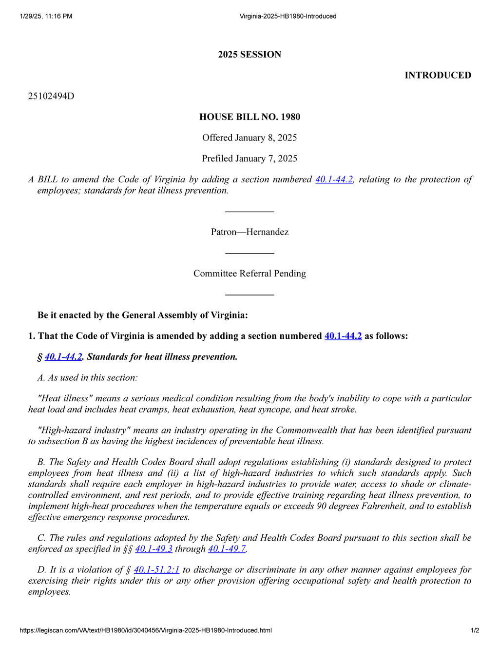 CitizenPortal.ai - Virginia Safety and Health Codes Board to develop ...