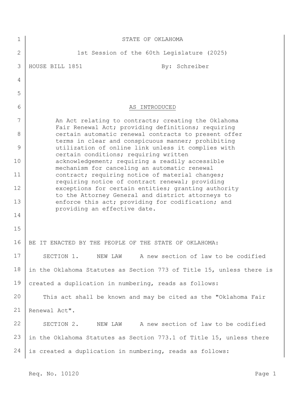 CitizenPortal.ai - Oklahoma mandates automatic renewal notice for ...
