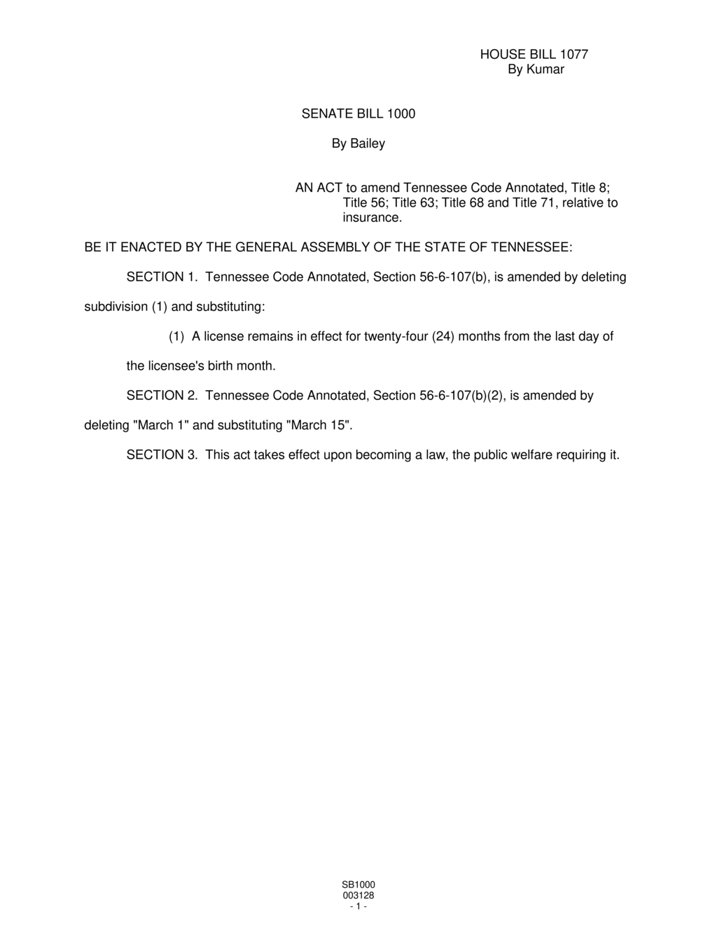 CitizenPortal.ai - Tennessee Legislature passes amendment to insurance ...