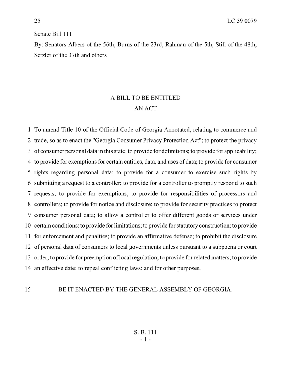 CitizenPortal.ai - Georgia enacts privacy law restricting consumer data ...