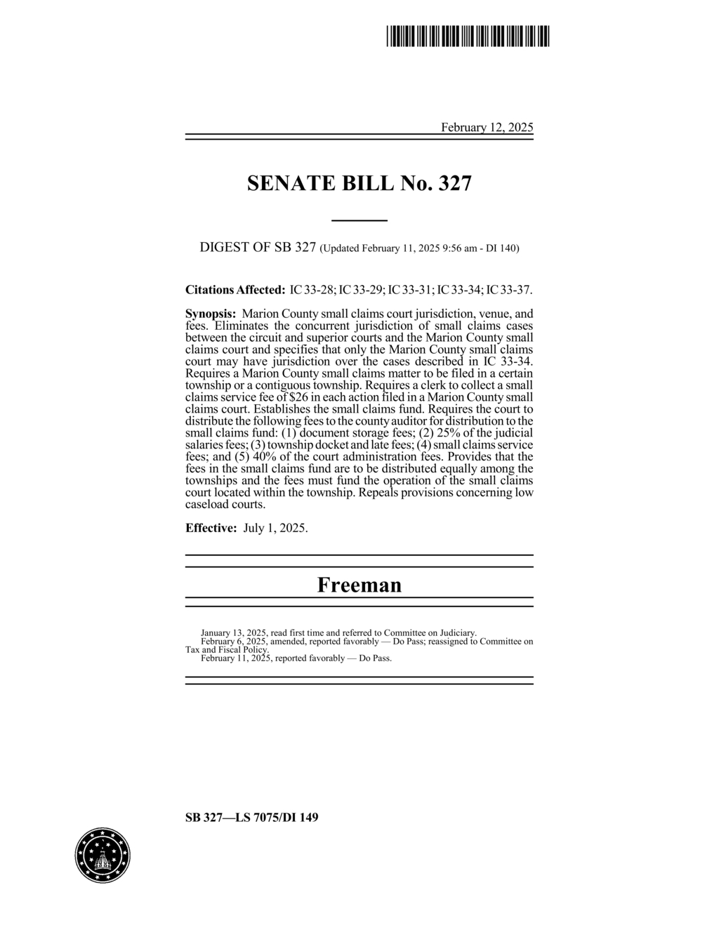 CitizenPortal.ai - Indiana Governor repeals low caseload court ...