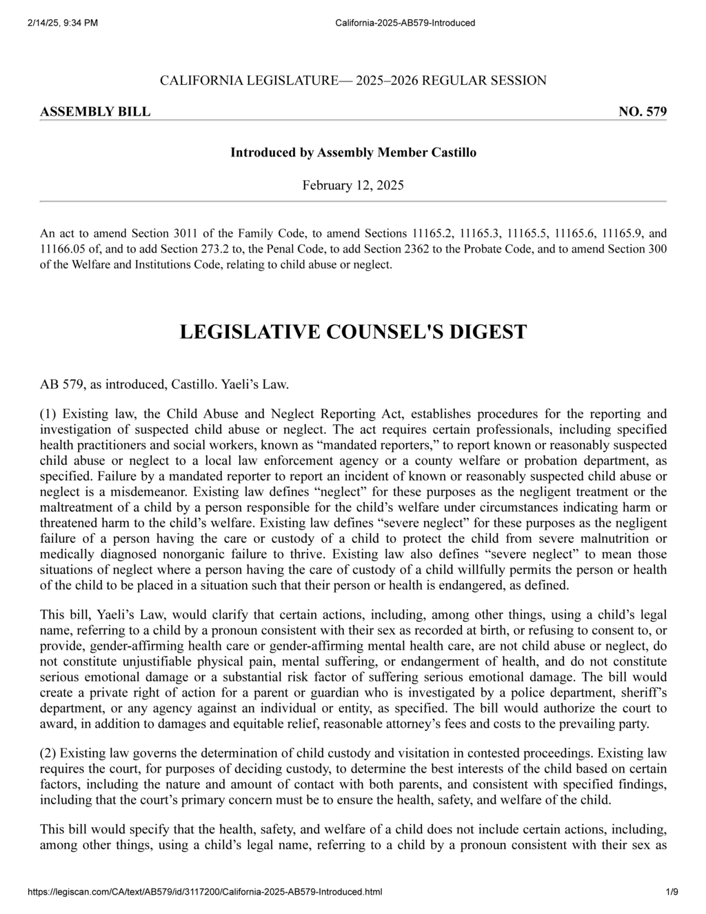 CitizenPortal.ai - California Assembly Bill AB579 addresses child abuse ...