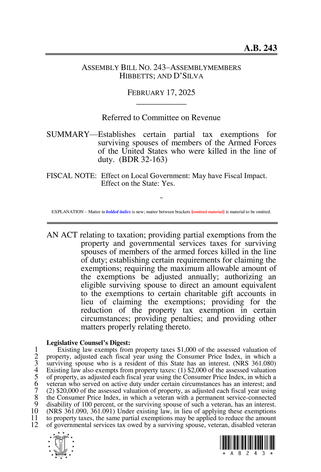 CitizenPortal.ai - Legislature passes AB243 imposing penalties for tax ...