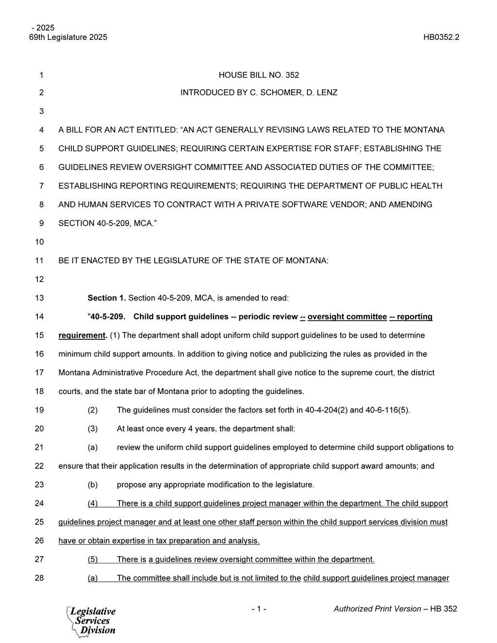 CitizenPortal.ai - Montana Legislature forms child support guidelines ...