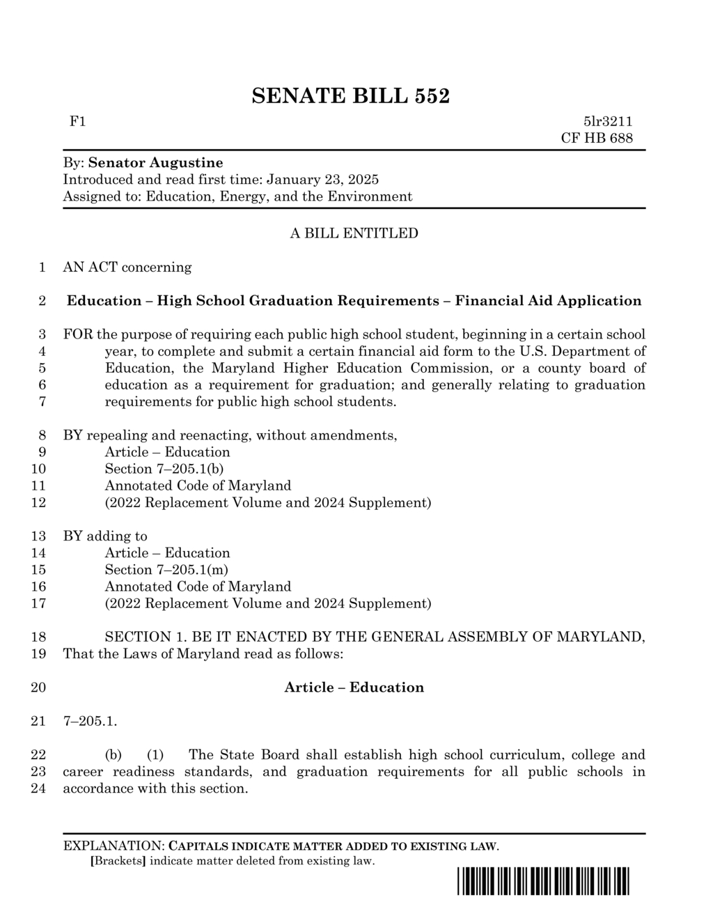 CitizenPortal.ai - Maryland Senate Bill 552 mandates FAFSA completion ...