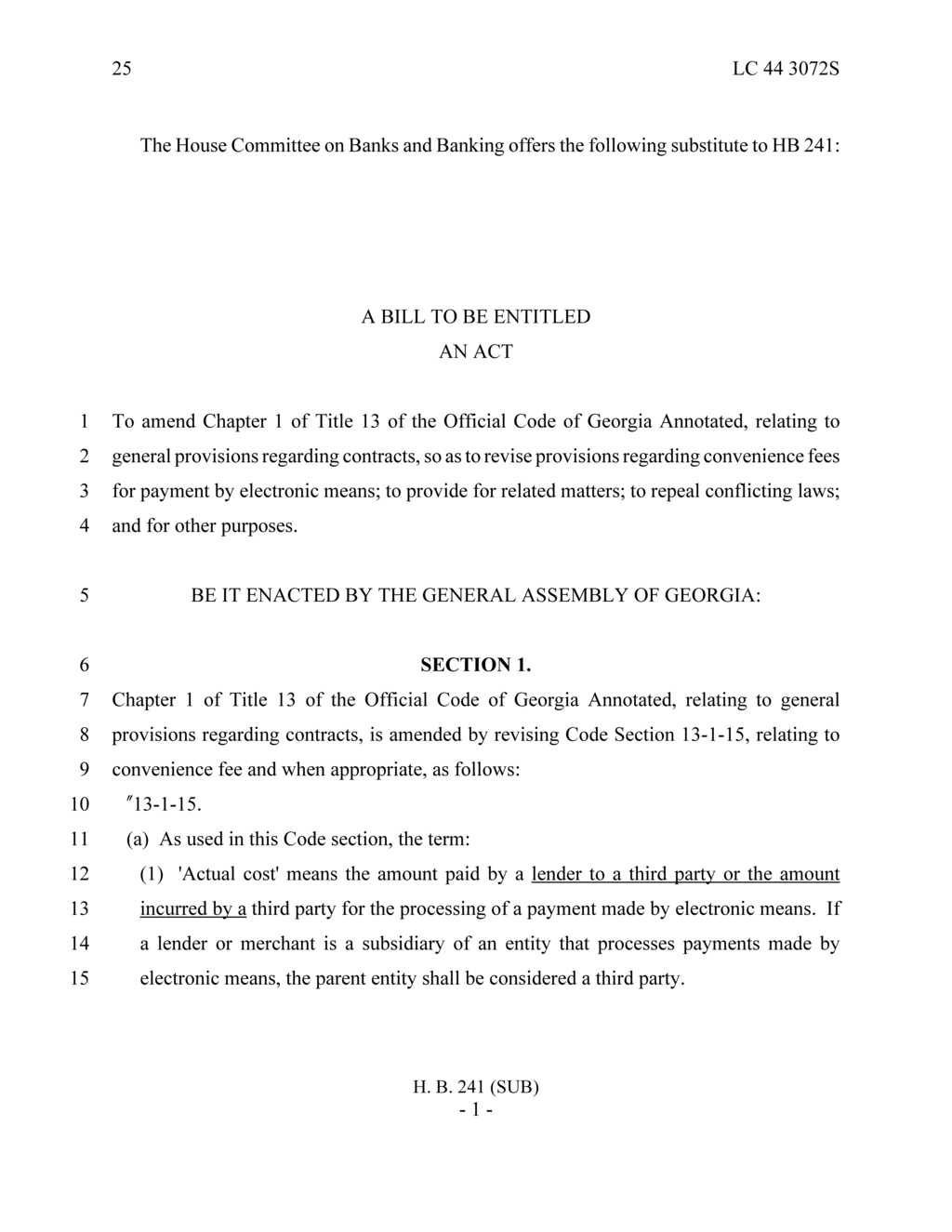 CitizenPortal.ai - Georgia House Committee revises electronic payment ...