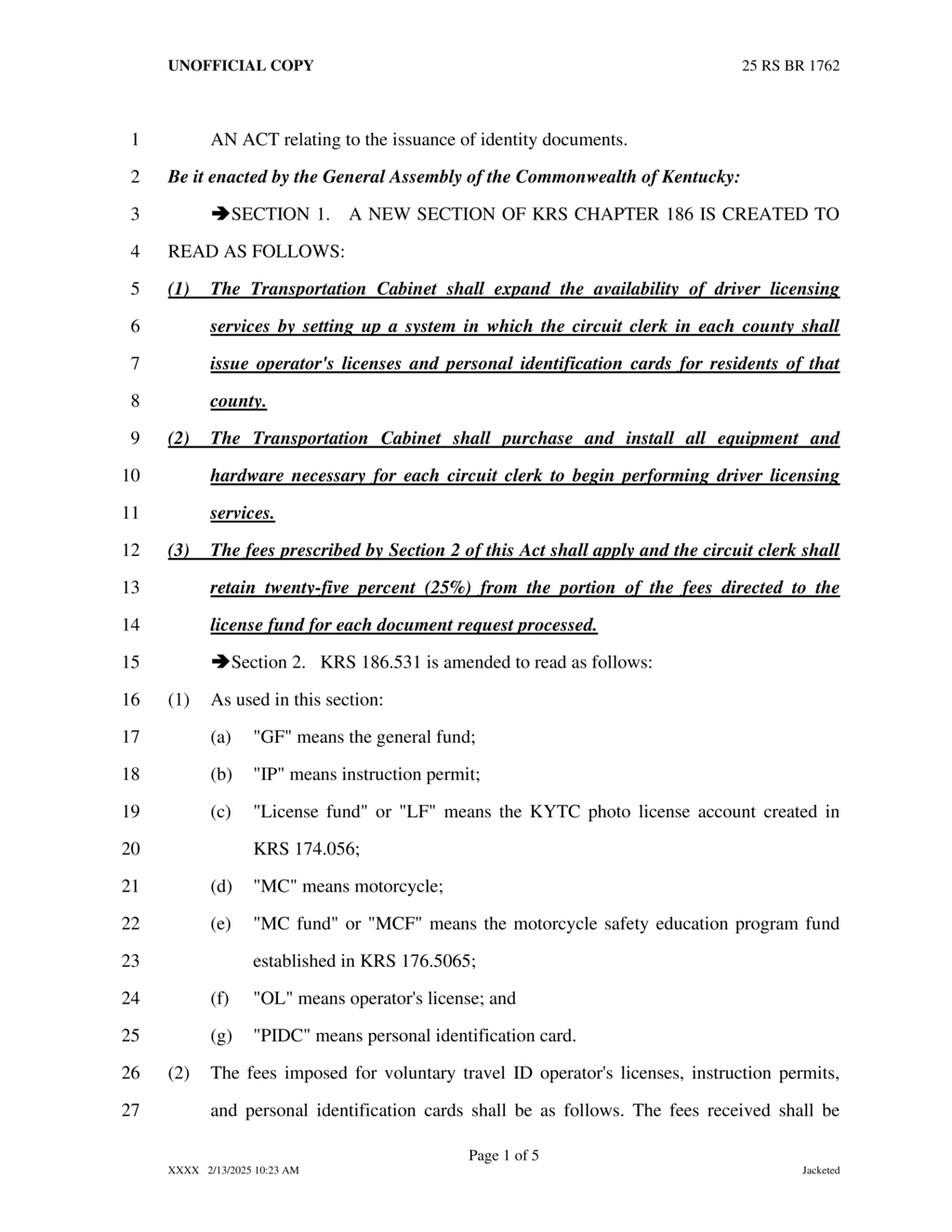 CitizenPortal.ai - Kentucky legislature approves free ID cards for ...