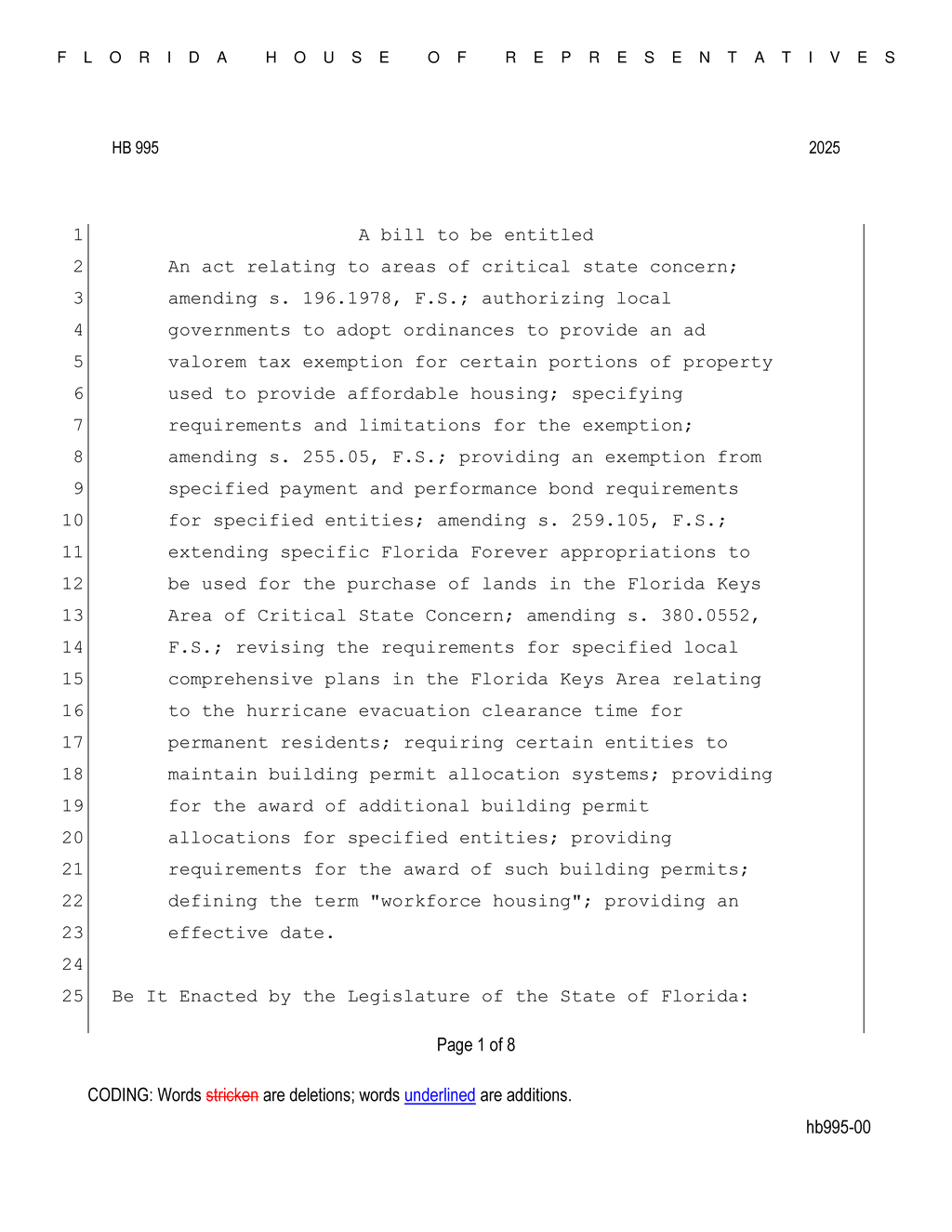 CitizenPortal.ai - Florida House approves HB 995 for workforce housing ...