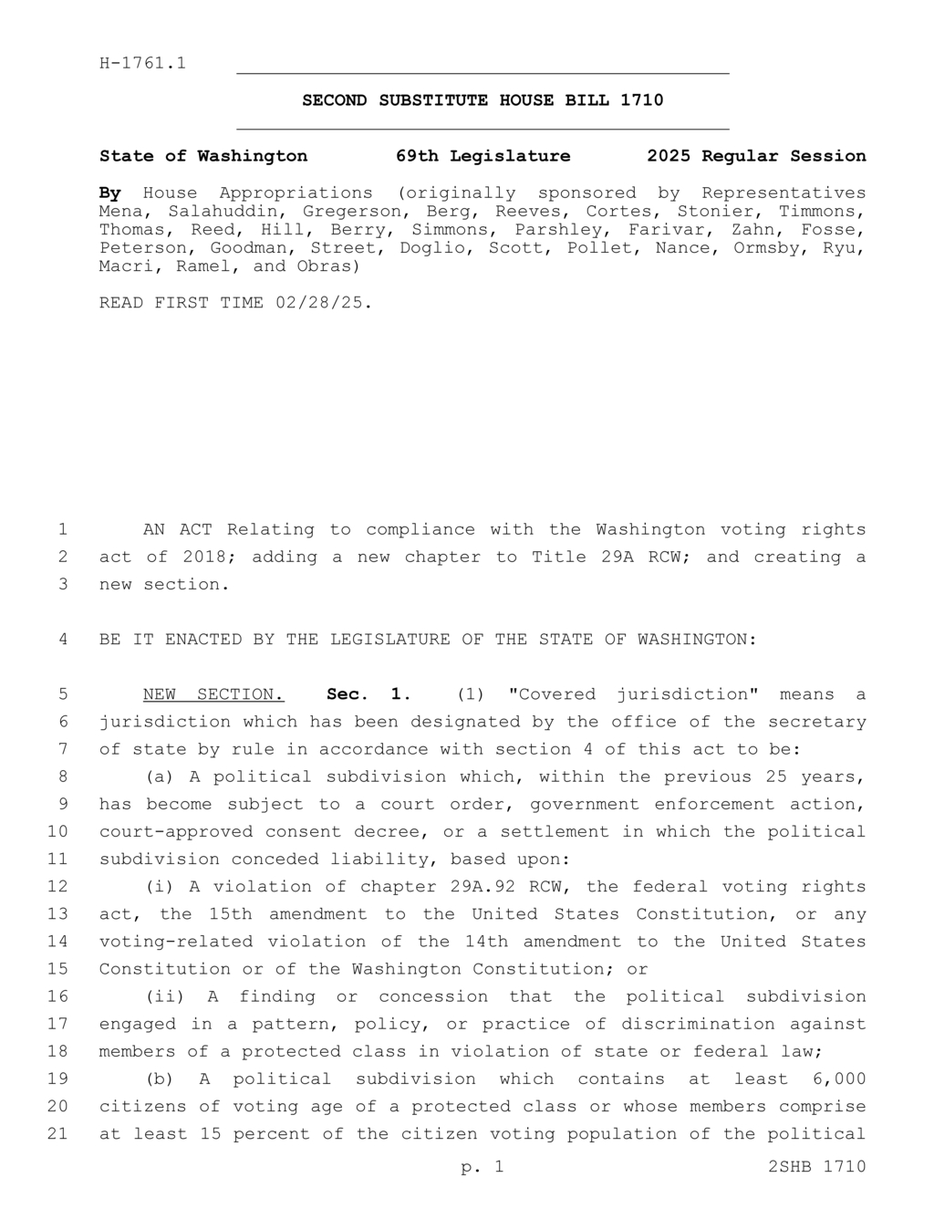 CitizenPortal.ai - Washington Legislature enacts voting rights ...