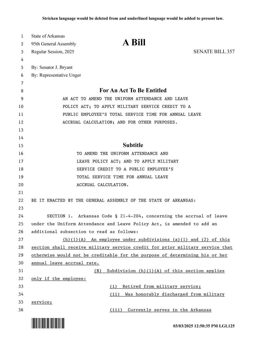 CitizenPortal.ai - Arkansas legislators amend military service credit ...