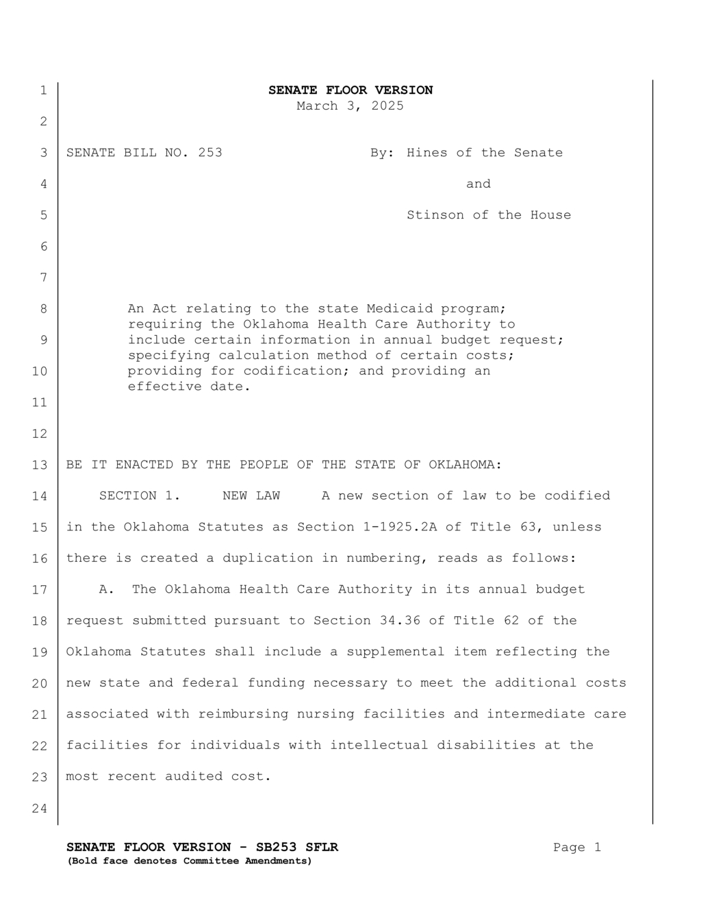 CitizenPortal.ai - Oklahoma Senate approves SB253 for health care cost ...