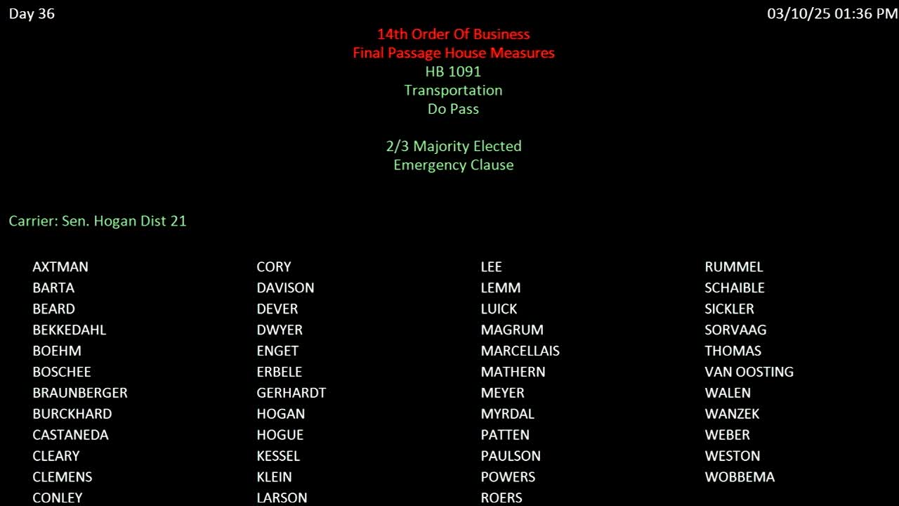 CitizenPortal.ai - North Dakota Senate passes House Bill 10 91 to honor Vietnam veteran David ...