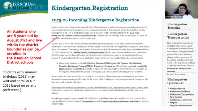 CitizenPortal.ai - Issaquah School District opens kindergarten registration for eligible families