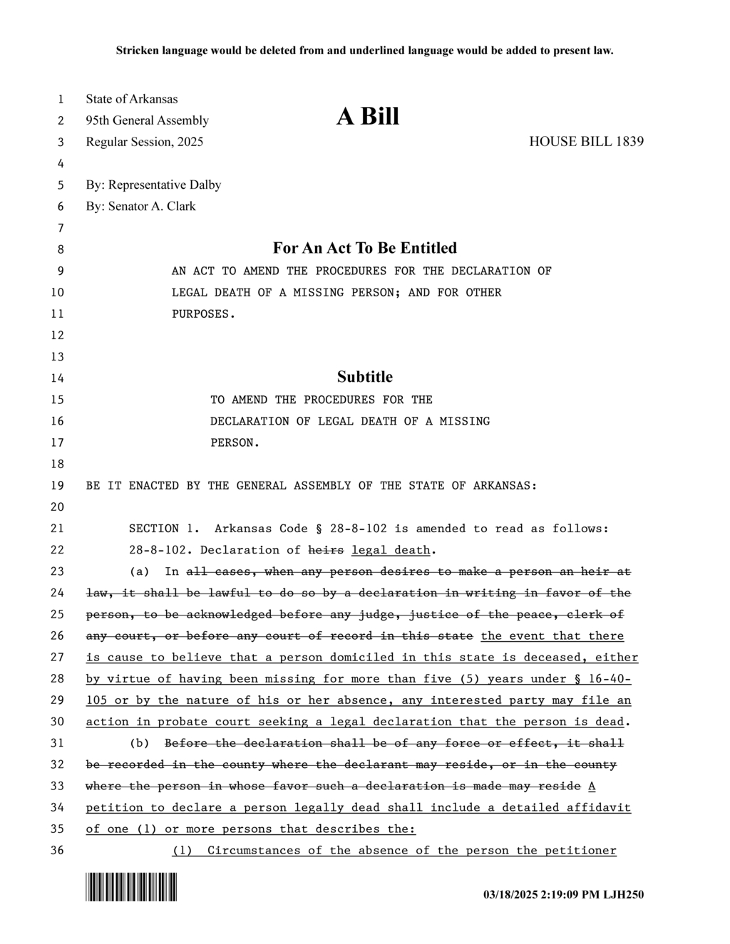 CitizenPortal.ai - Arkansas lawmakers revise legal death declaration ...