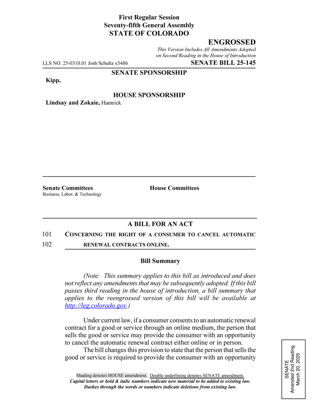 CitizenPortal.ai - Colorado Senate Bill mandates online cancellation of ...