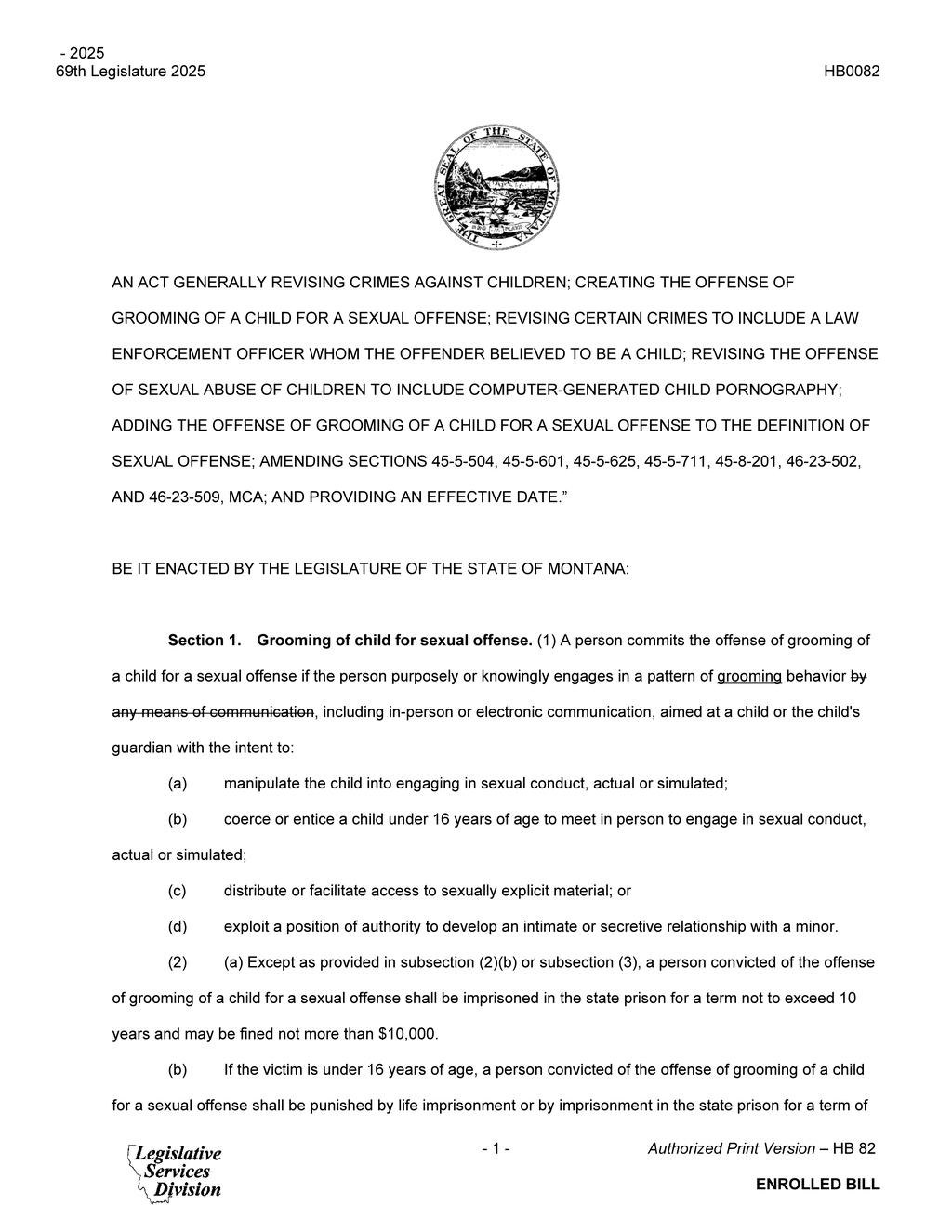 CitizenPortal.ai - Montana Legislature passes HB82 targeting child ...