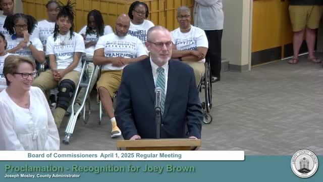 CitizenPortal.ai - County honors retiring administrator Joey Brown for ...