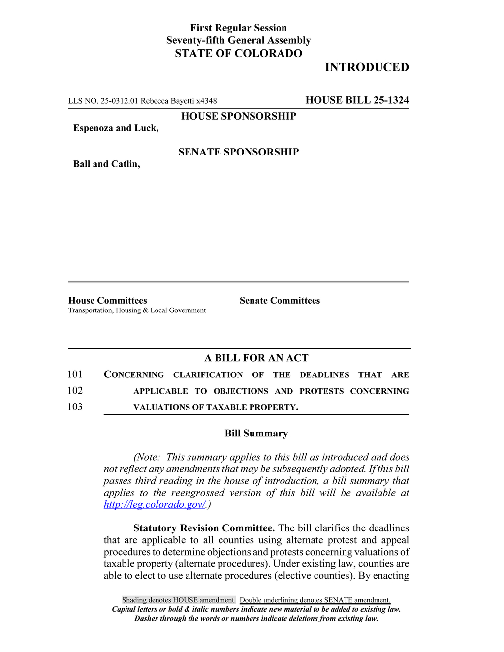 CitizenPortal.ai - Colorado Senate passes Bill 23-304 updating property ...