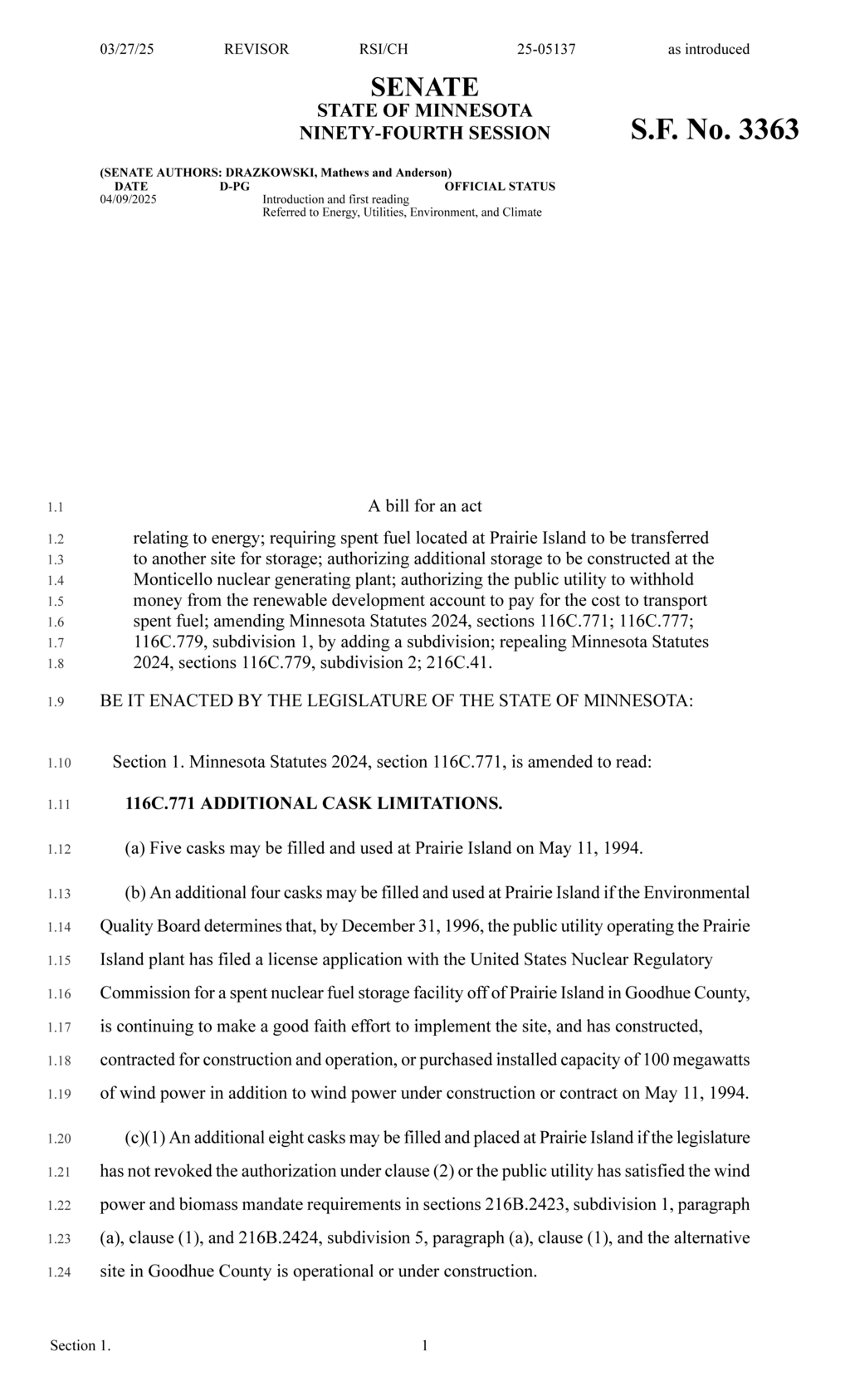CitizenPortal.ai - Minnesota revises nuclear waste management laws ...