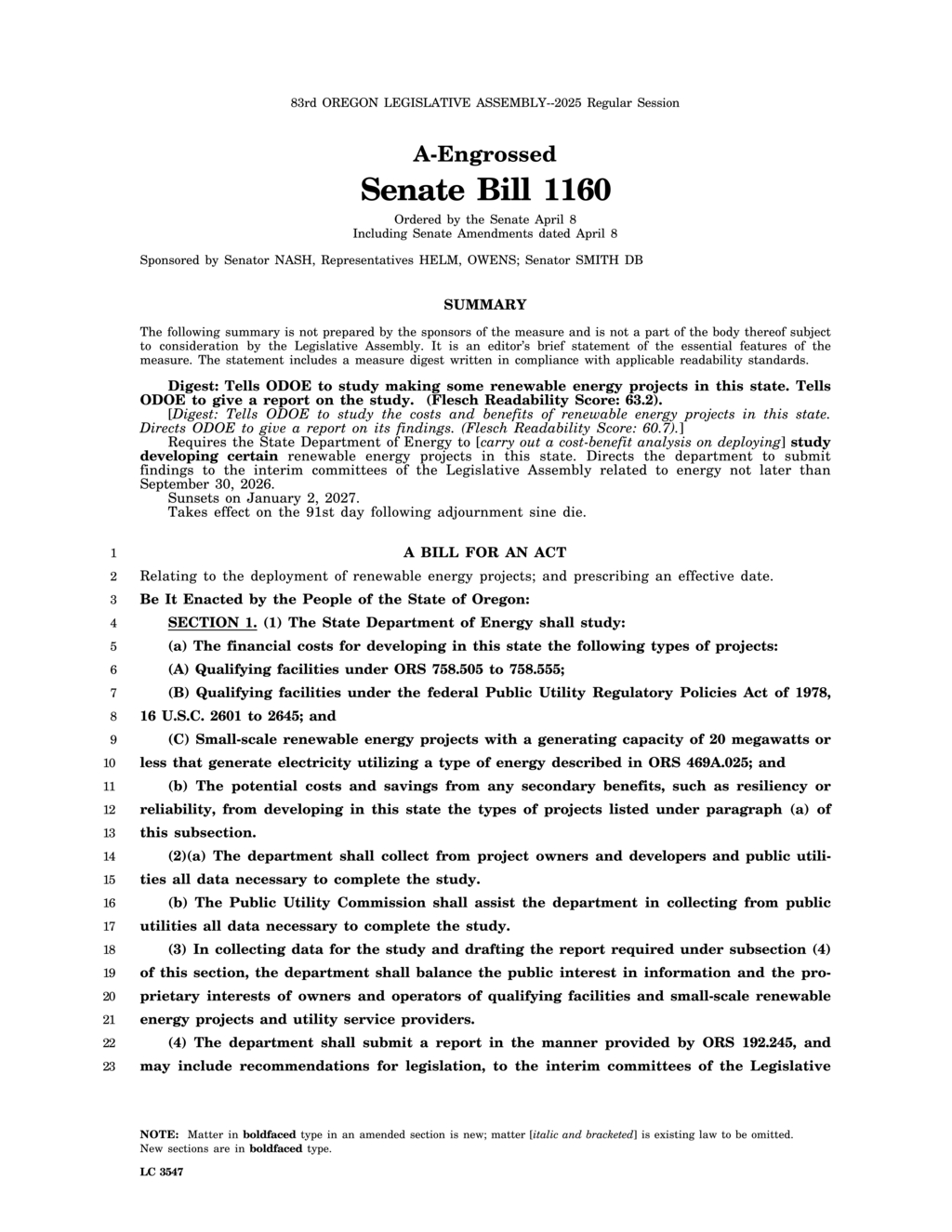 CitizenPortal.ai - Oregon Assembly sets energy regulation deadlines ...