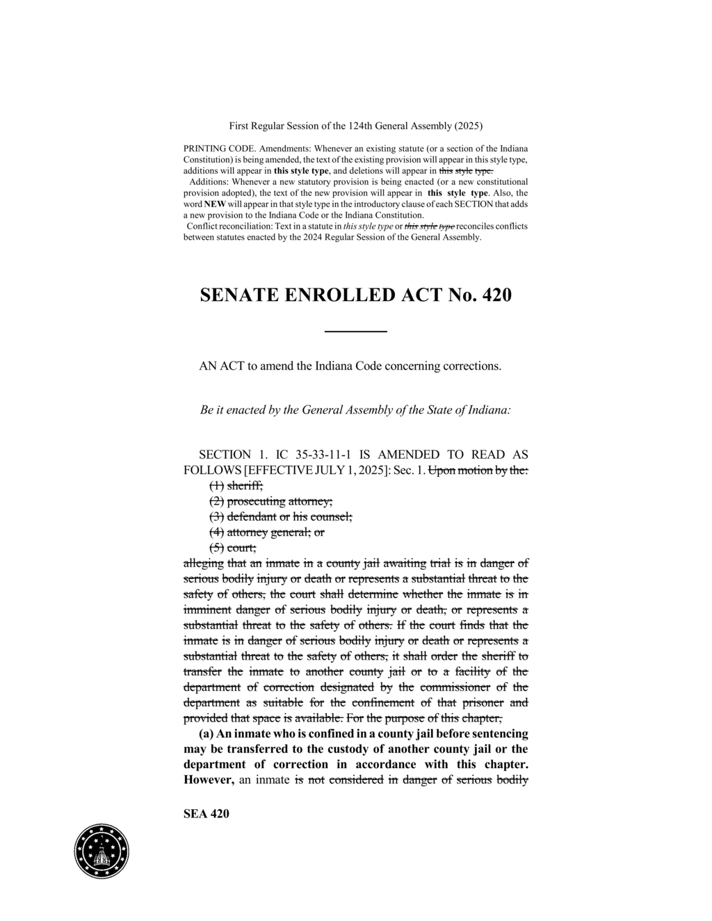 CitizenPortal.ai - Indiana legislature discusses SEA 420 with key state ...