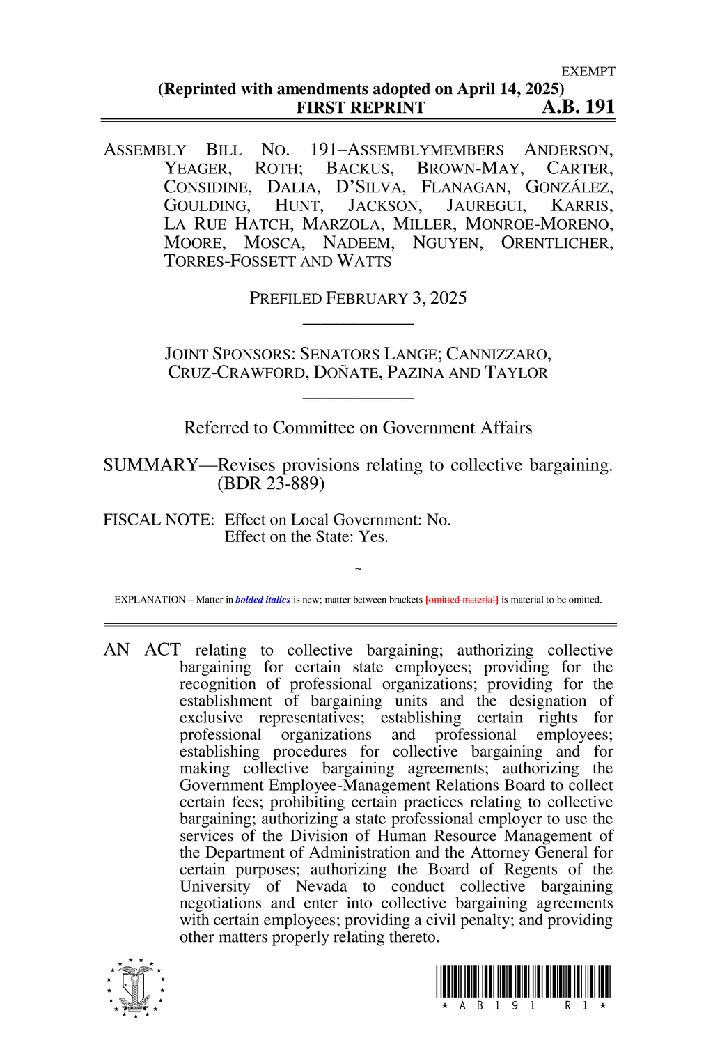 CitizenPortal.ai - Nevada announces new bargaining unit law effective ...