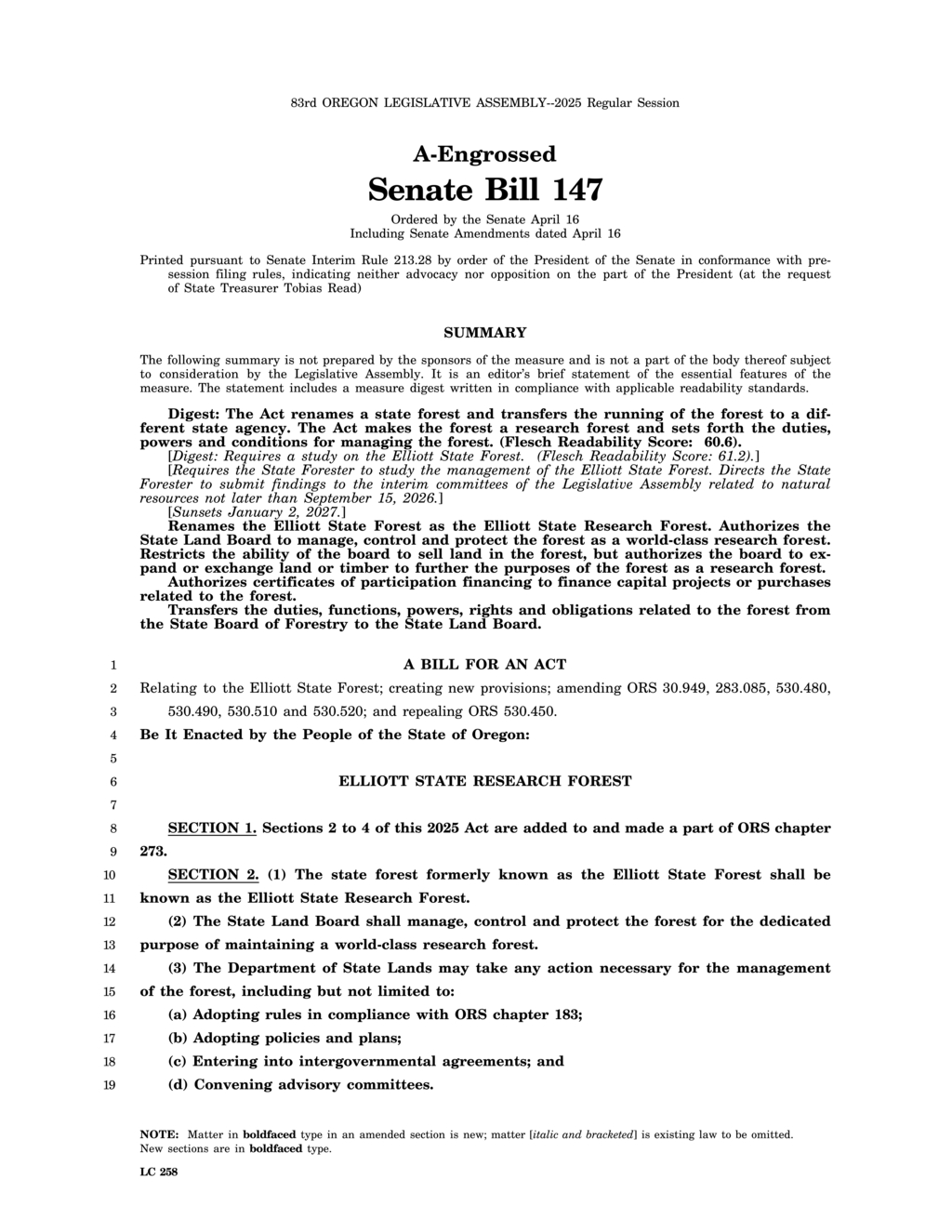 CitizenPortal.ai - Oregon Legislature renames Elliott State Forest to ...