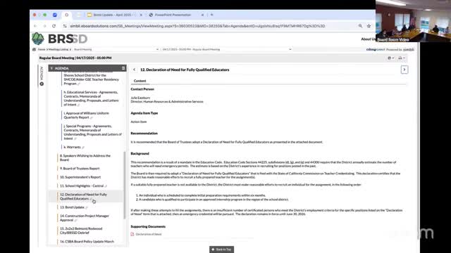 CitizenPortal.ai - School Board approves declaration for fully qualified educators and emergency ...