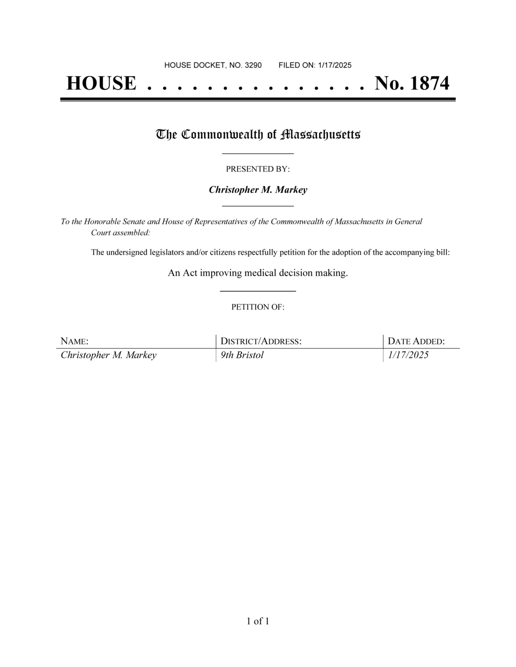 CitizenPortal.ai - Representative Markey proposes Massachusetts bill to ...