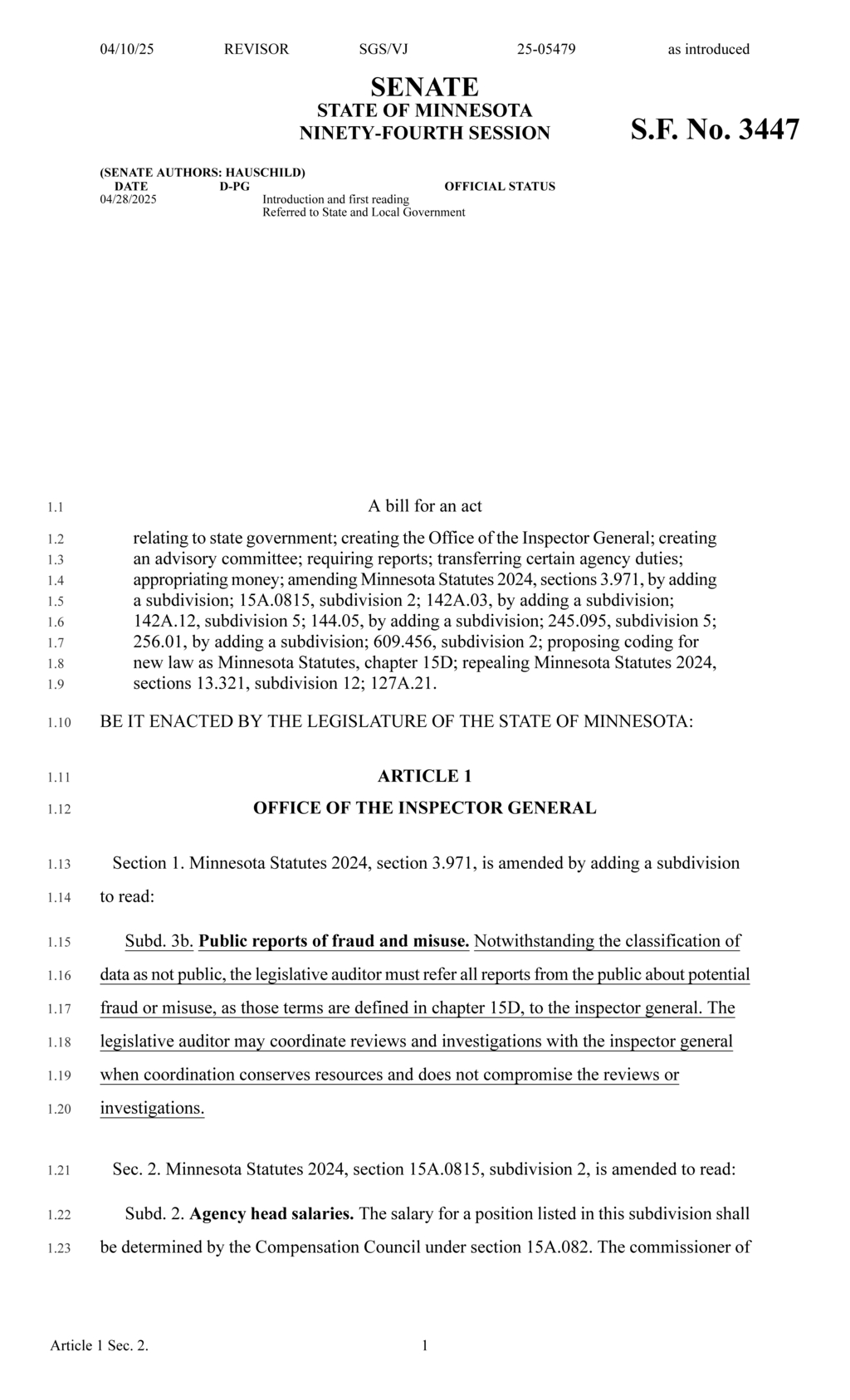 CitizenPortal.ai - Minnesota to establish Office of the Inspector ...