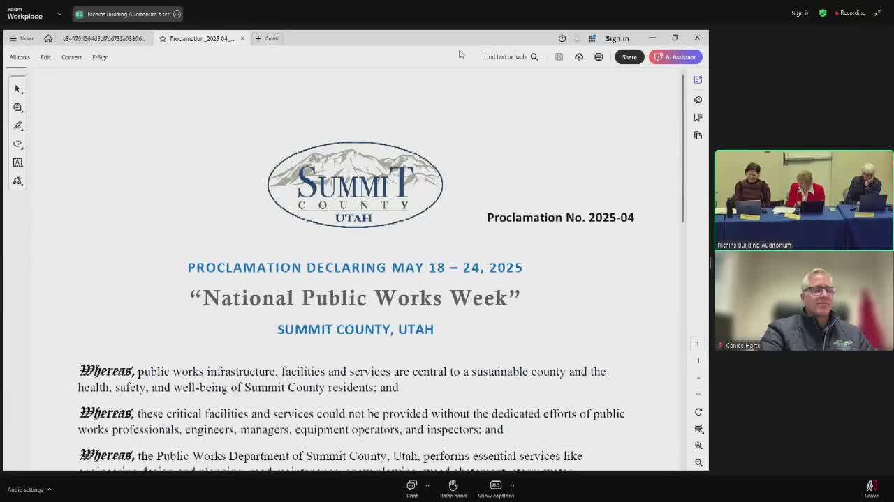 Summit County proclaims May 18–24, 2025, National Public Works Week ...
