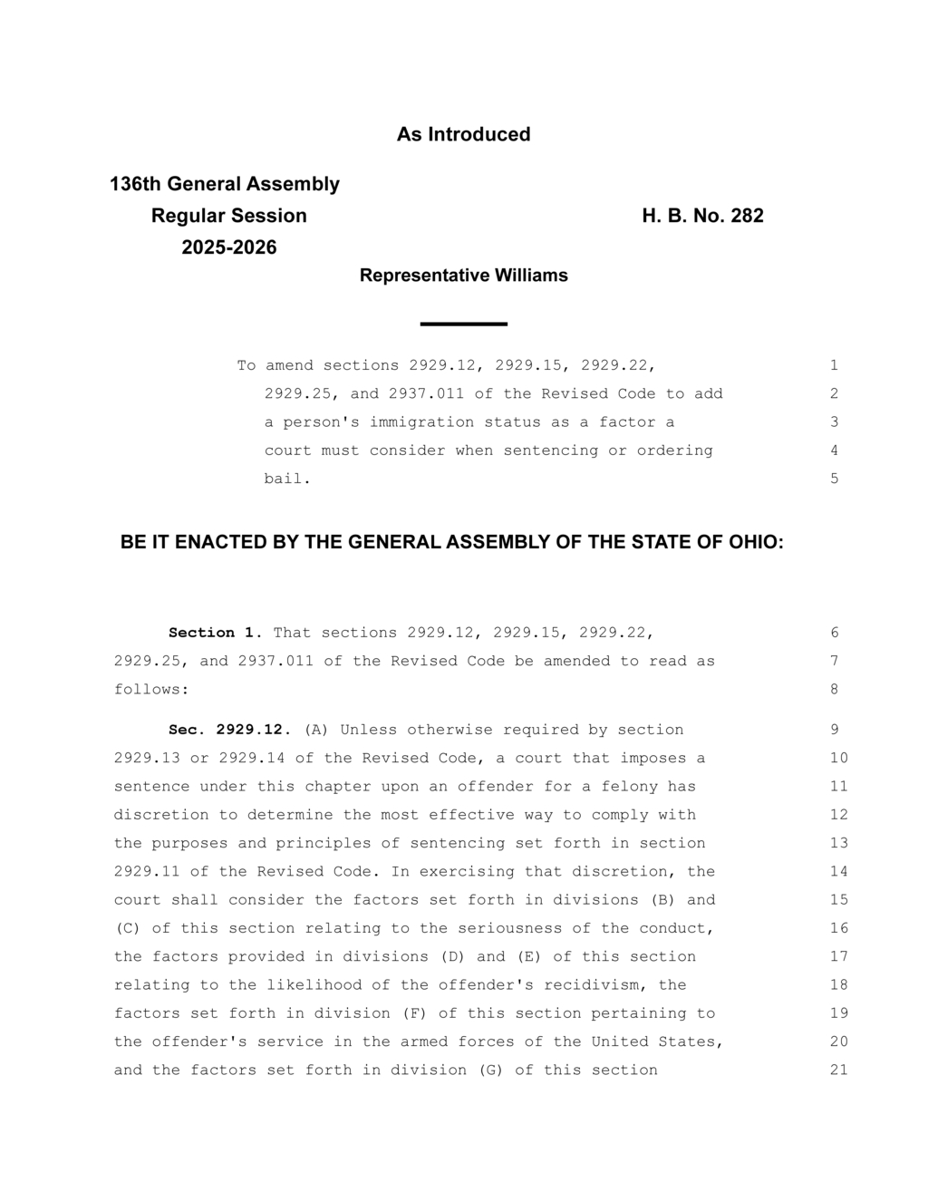 CitizenPortal.ai - Ohio Representative Williams proposes immigration ...