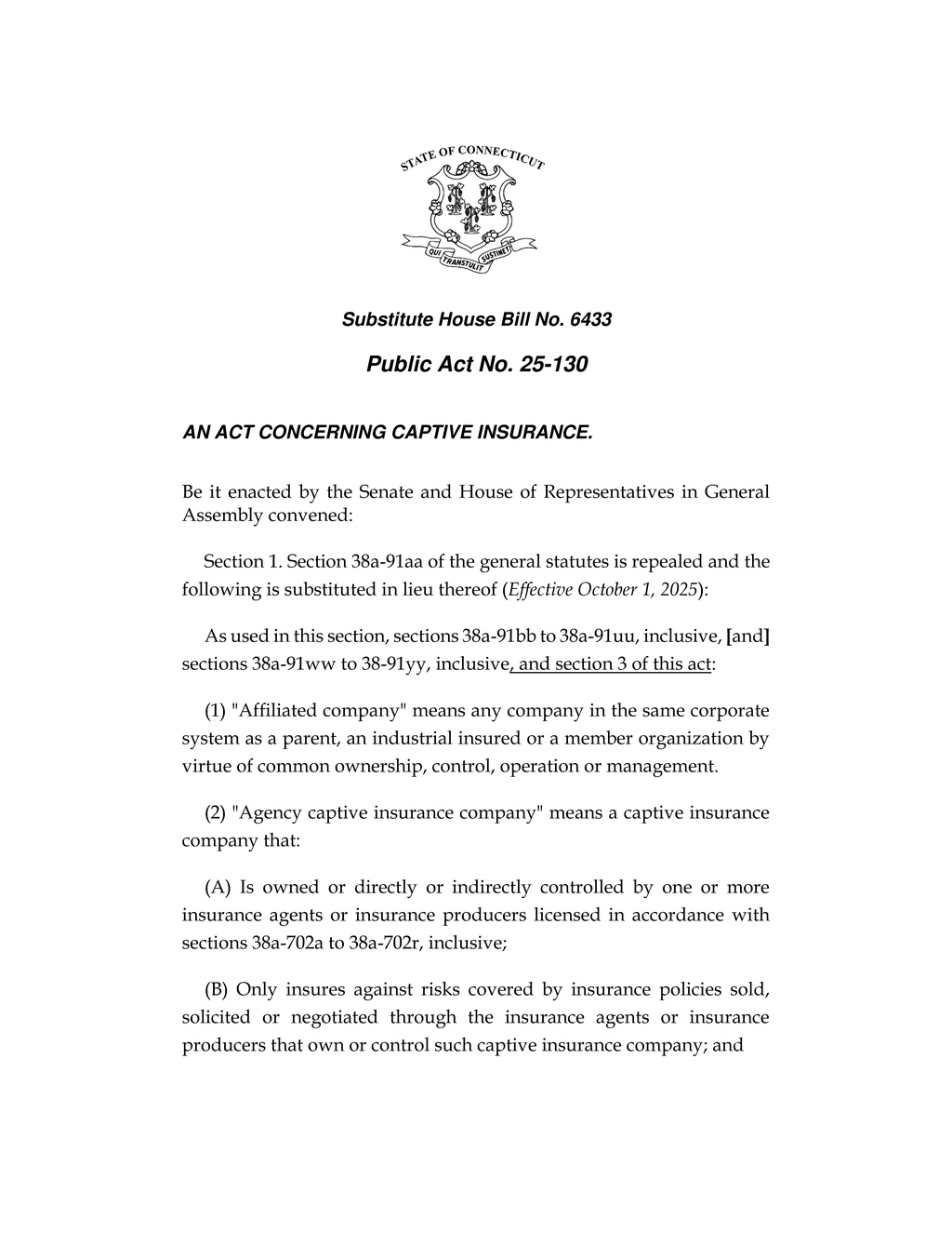 CitizenPortal.ai - Connecticut approves conversion of captive insurance ...