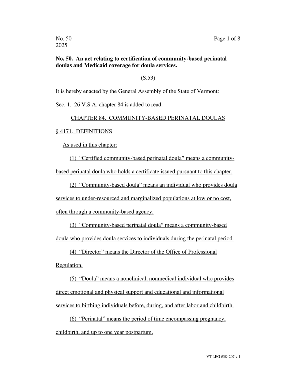 CitizenPortal.ai - Vermont sets effective dates for community doula ...