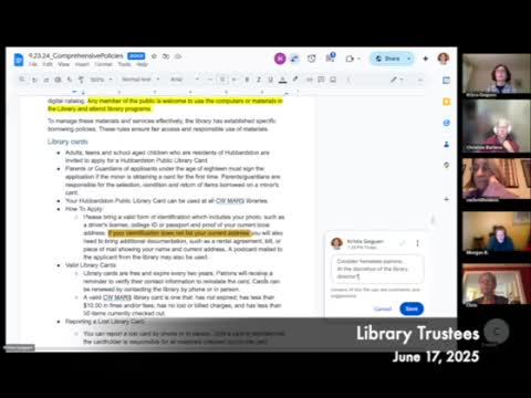 CitizenPortal.ai - Hubbardston Library reviews policies on valid ...