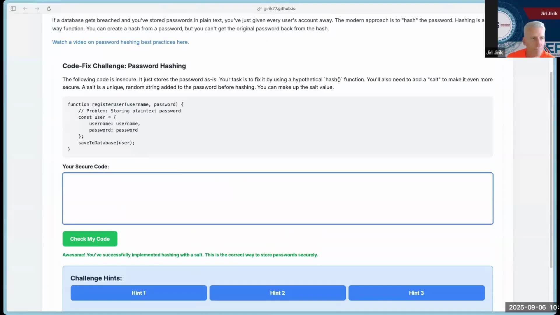 CitizenPortal.ai - Developer Explains Password Salting Techniques for Enhanced Security