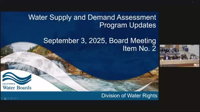 CitizenPortal.ai - State Water Board presents new watershed supply‑and ...