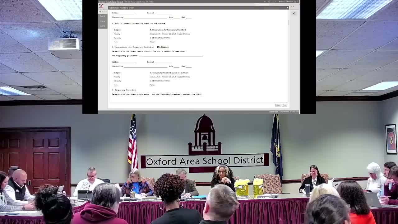 CitizenPortal.ai - Oxford Area board elects Bill Kloss president ...