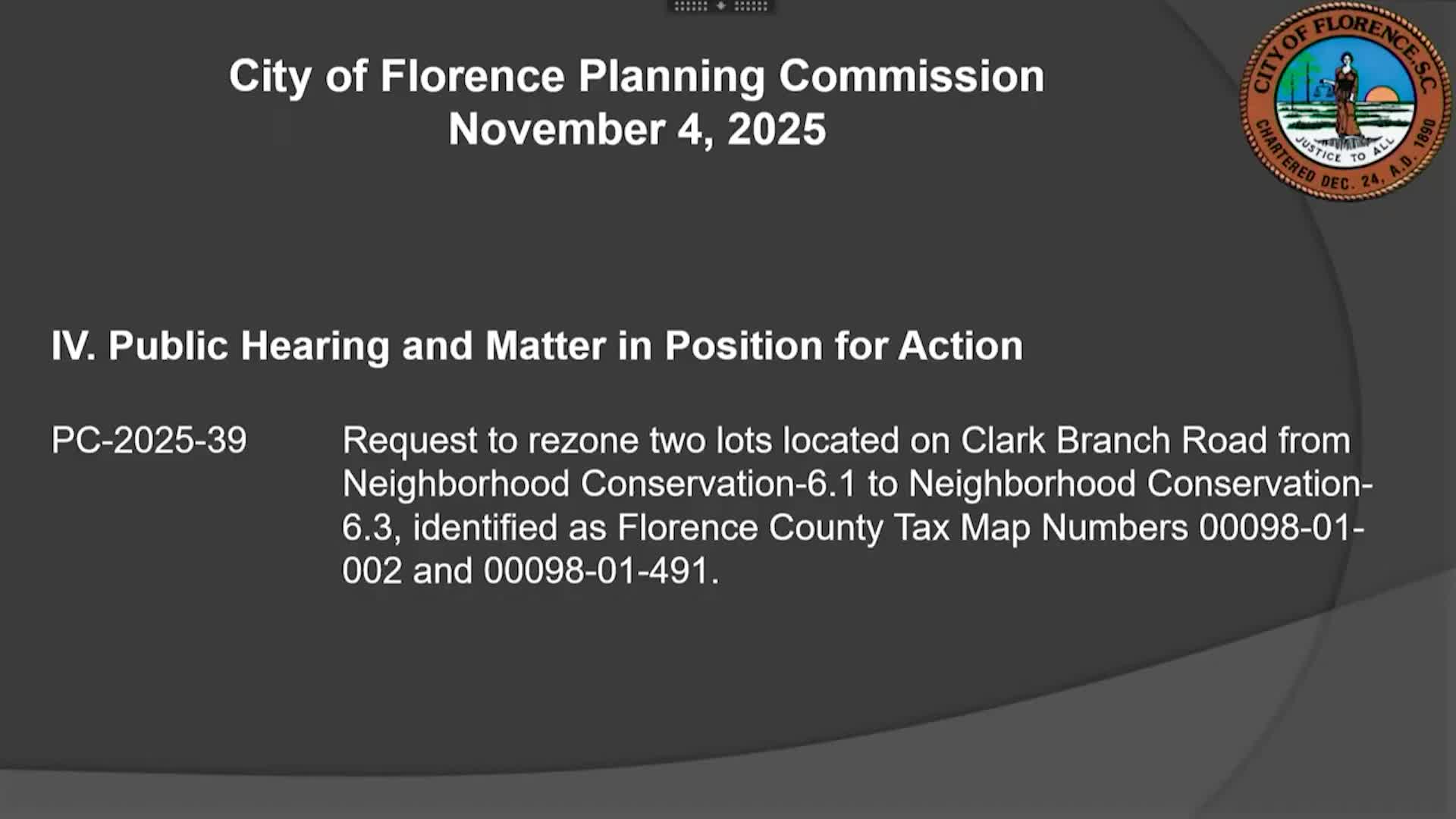 CitizenPortal.ai - Florence planning panel denies rezoning for Clark ...