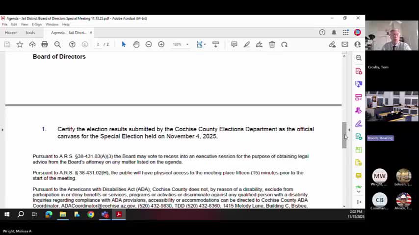 CitizenPortal.ai - Cochise County Jail District board unanimously ...