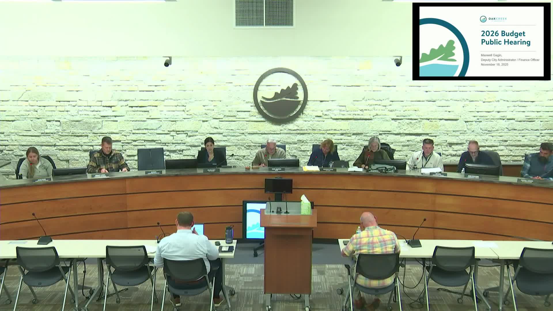 CitizenPortal.ai - Oak Creek council adopts 2026 budget after public ...