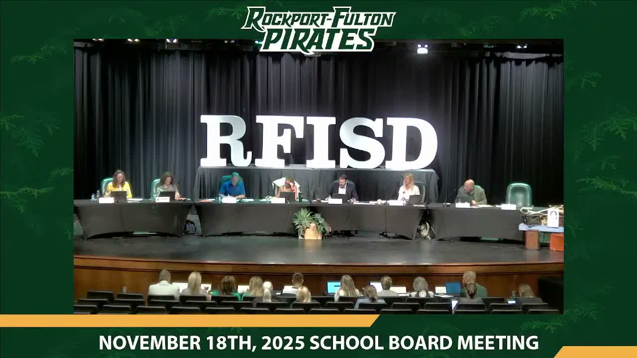 CitizenPortal.ai - Bond work advancing at Rockport-Fulton; board ...