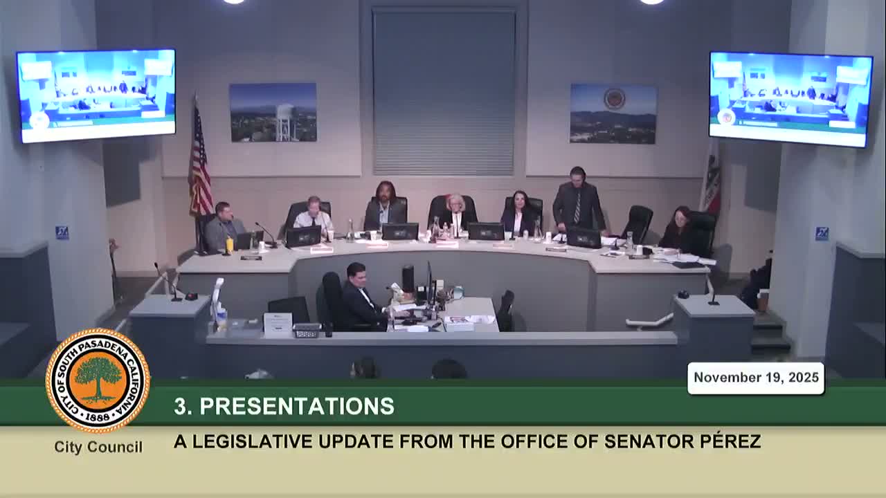 CitizenPortal.ai - State Senator Sasha Perez briefs South Pasadena ...