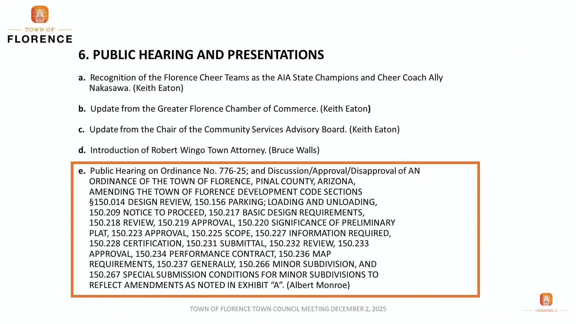 CitizenPortal.ai - Florence council approves code changes to align with ...