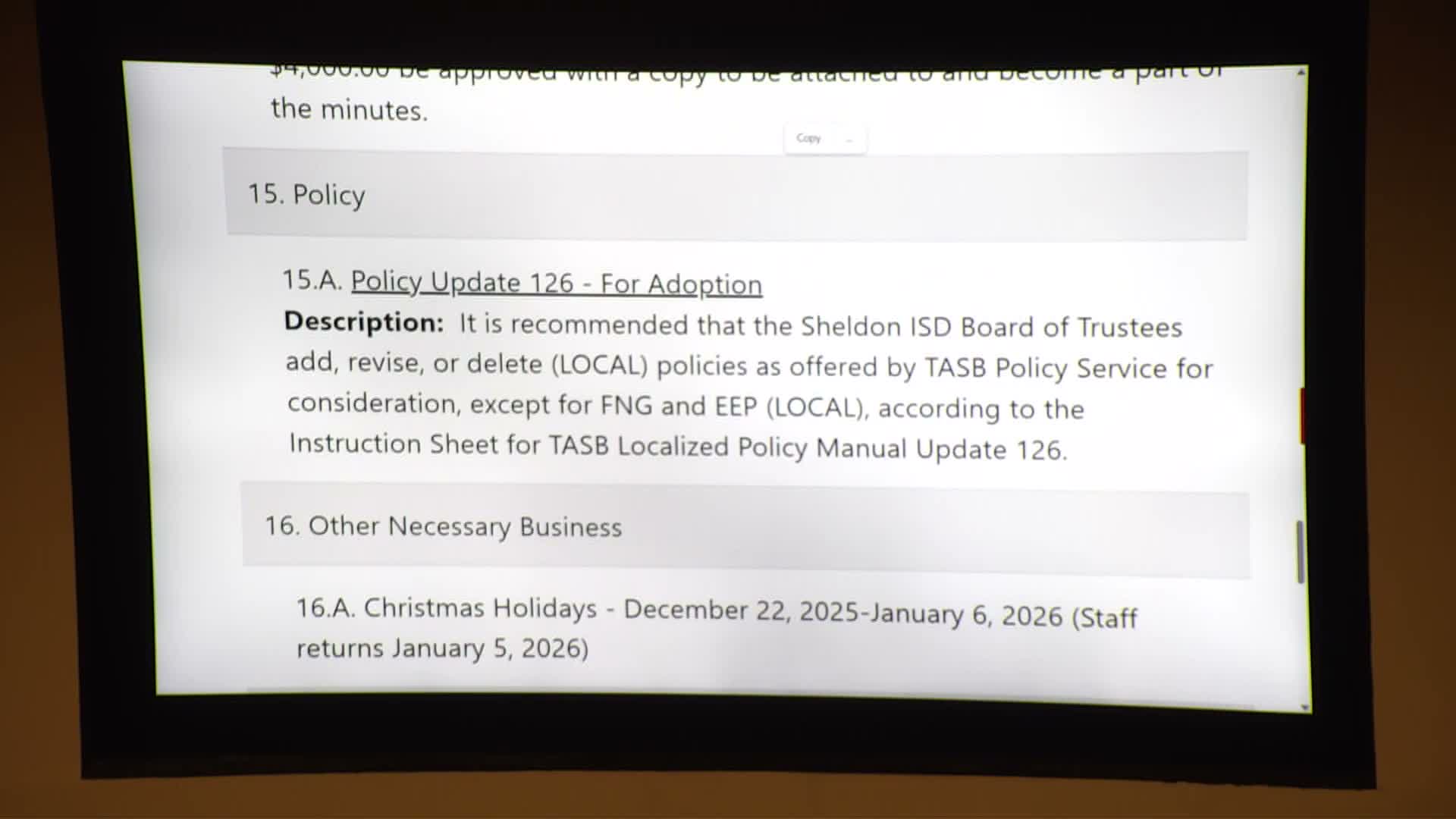 CitizenPortal.ai - Sheldon ISD trustees adopt amended district of ...