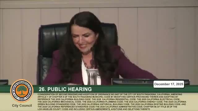 CitizenPortal.ai - South Pasadena adopts 2025 building and fire codes ...