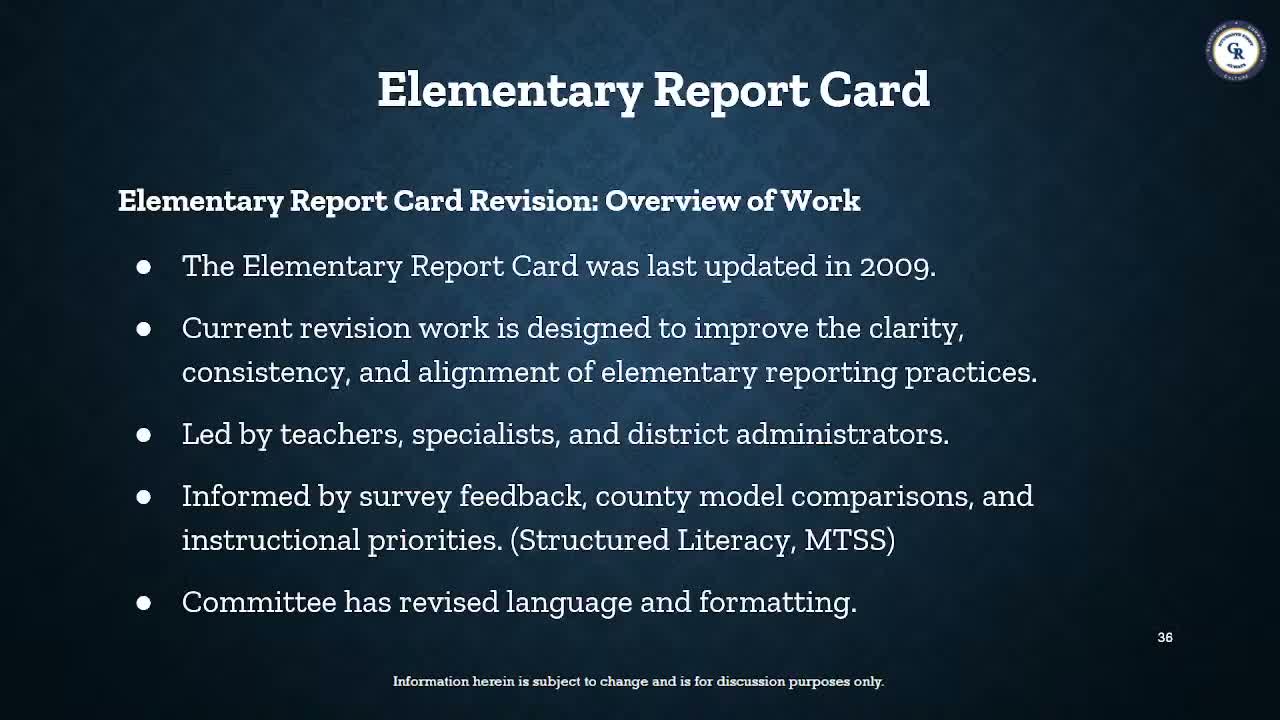 CitizenPortal.ai - District continues report‑card revision and will ...