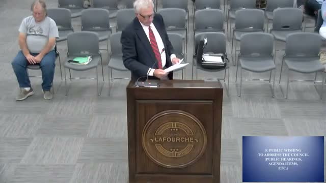 CitizenPortal.ai - Resident tells Lafourche Council he sued assessor ...