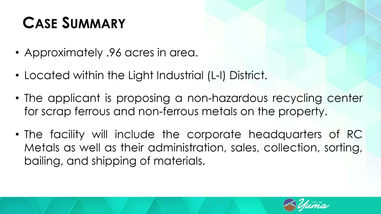 CitizenPortal.ai - Yuma planners hear proposal for RC Metals recycling ...